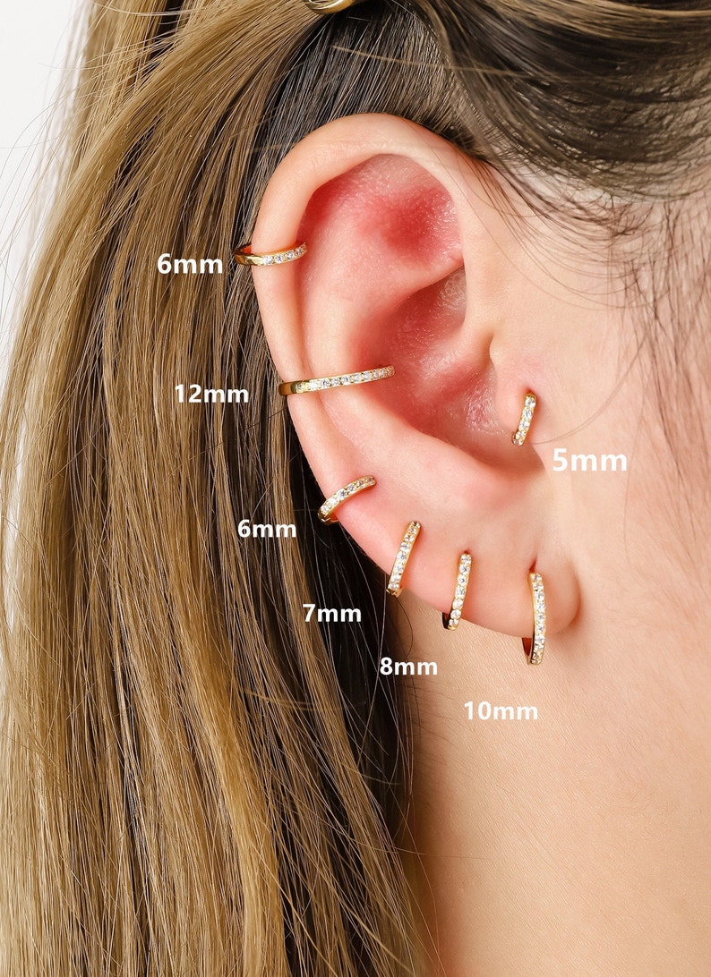 CZ Cartilage Hoop Helix Hoop Earring Tiny Hoop Conch Hoop | Etsy Canada