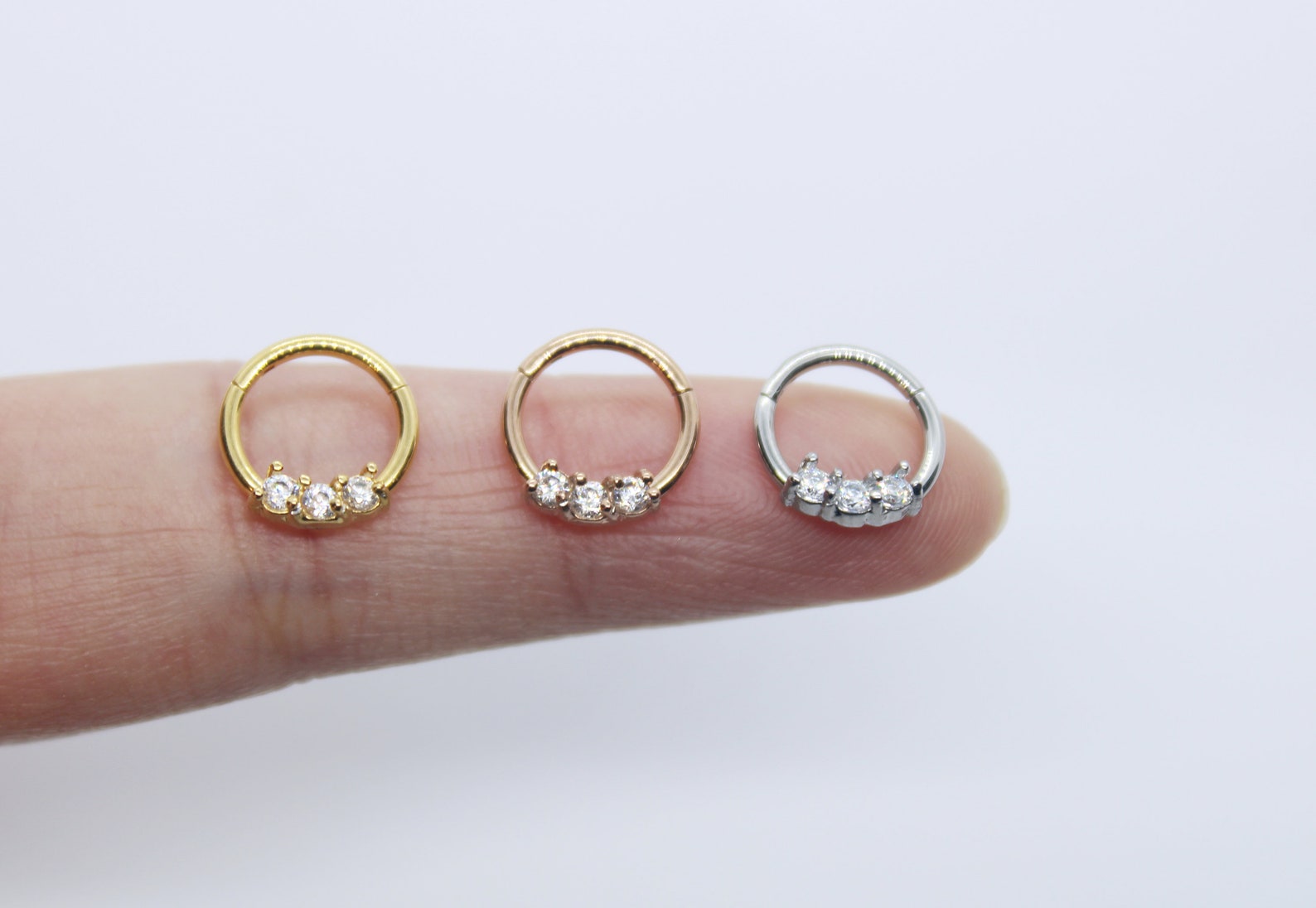 16g-6mm 8mm 10mm Daith Hoop Hinged Clicker Ring Daith Hoop | Etsy