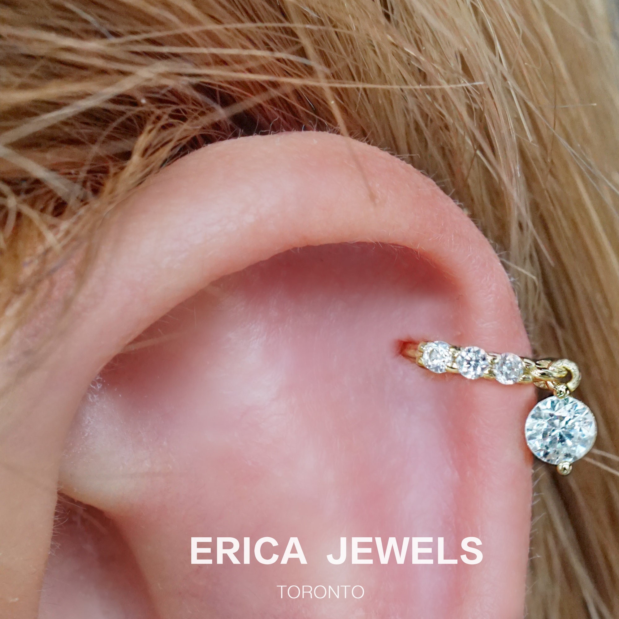 CZ Tragus Hoop Small Cartilage Hoops Sliver Helix Piercing - Etsy