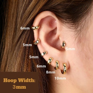 Simple Cartilage Hoop, Helix Hoop, Small Hoop Earrings, Tiny Hoop, Mini ...
