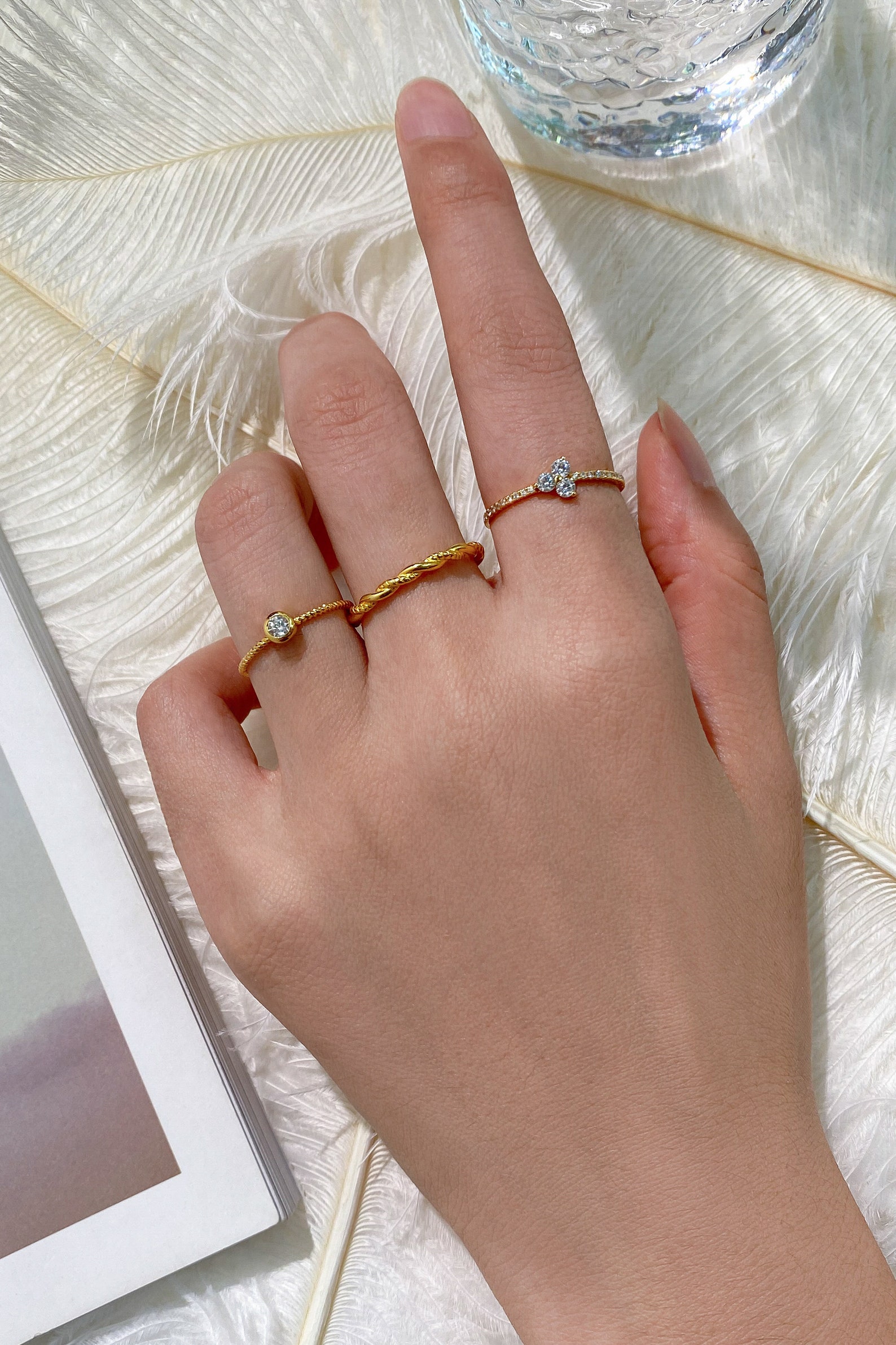 Floral Cz Rings Stackable Rings Cz Rings Cluster Ring - Etsy