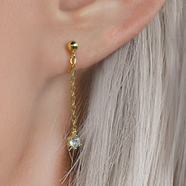 Crystal Chain Earrings - Etsy
