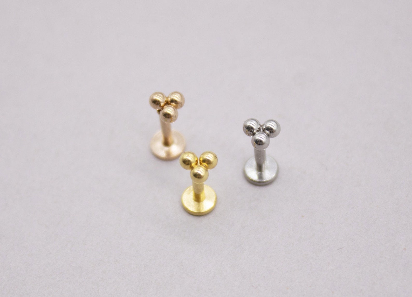 Trinity Bead Internally Threaded 16g Triangle Labret Tragus - Etsy