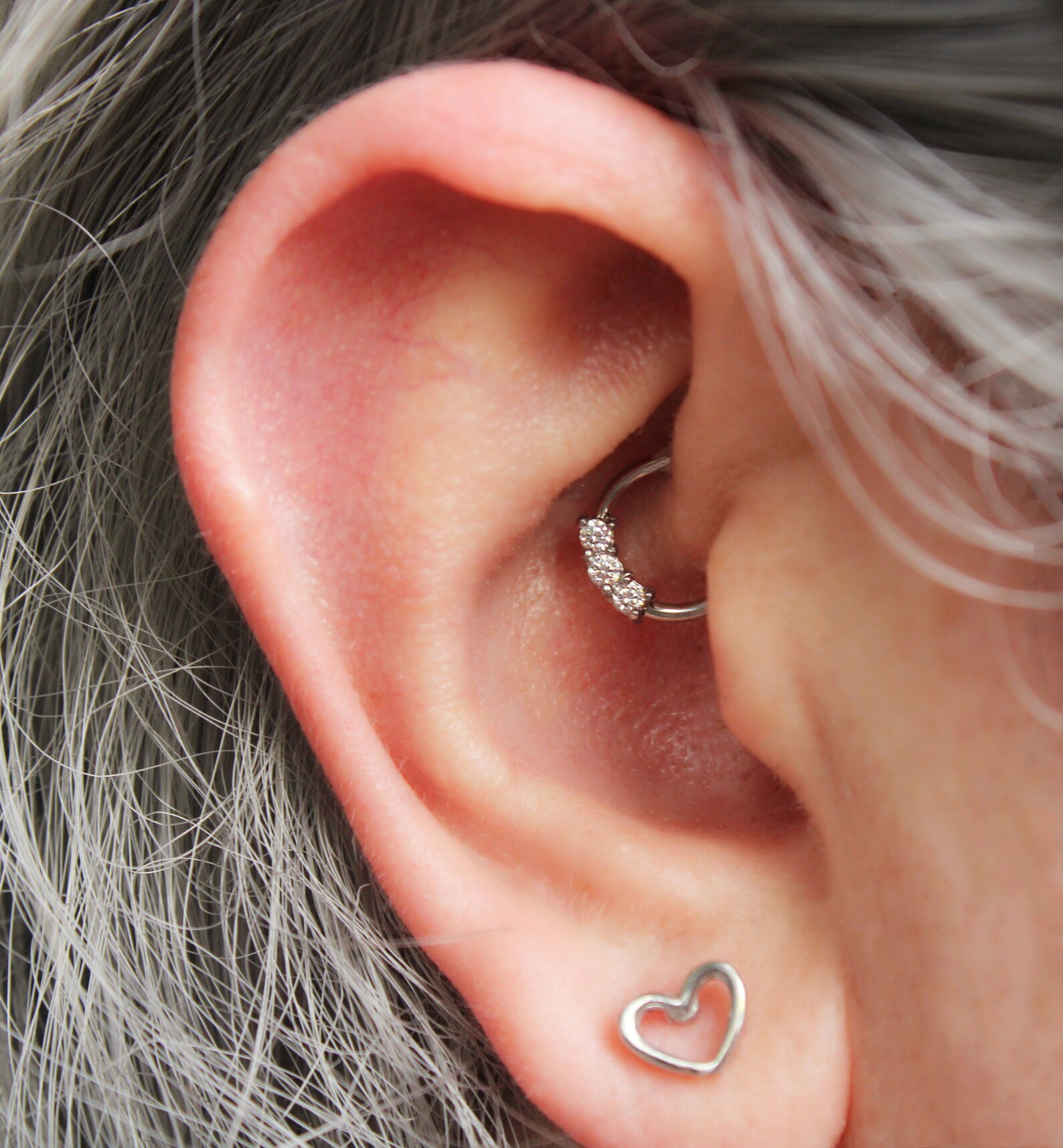 16g Cz Daith Hoop Hinged Clicker Ring Daith Hoop Earring Etsy