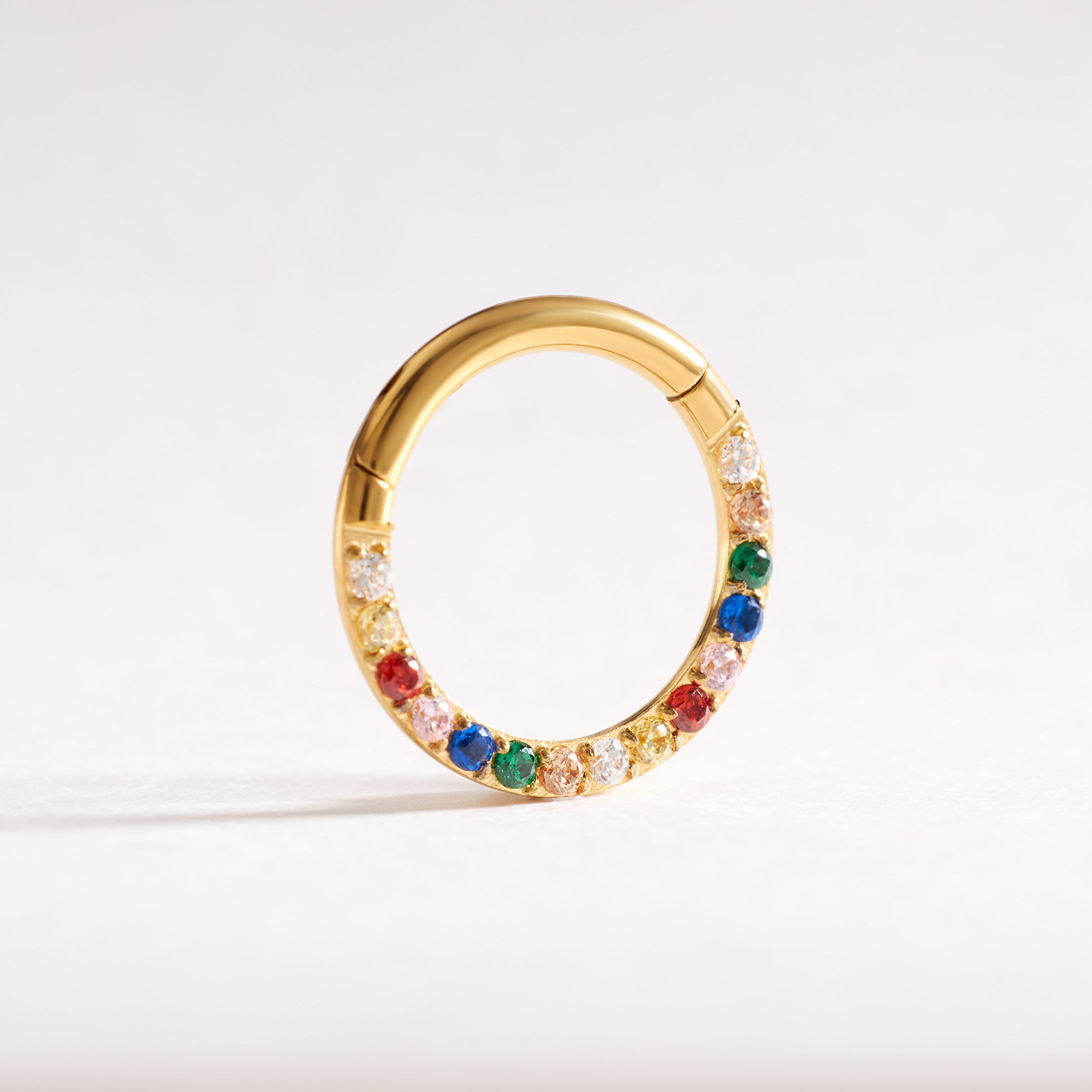 16G 6mm-8mm Rainbow Cz Clicker Simple Cz Pave Clicker Daith - Etsy
