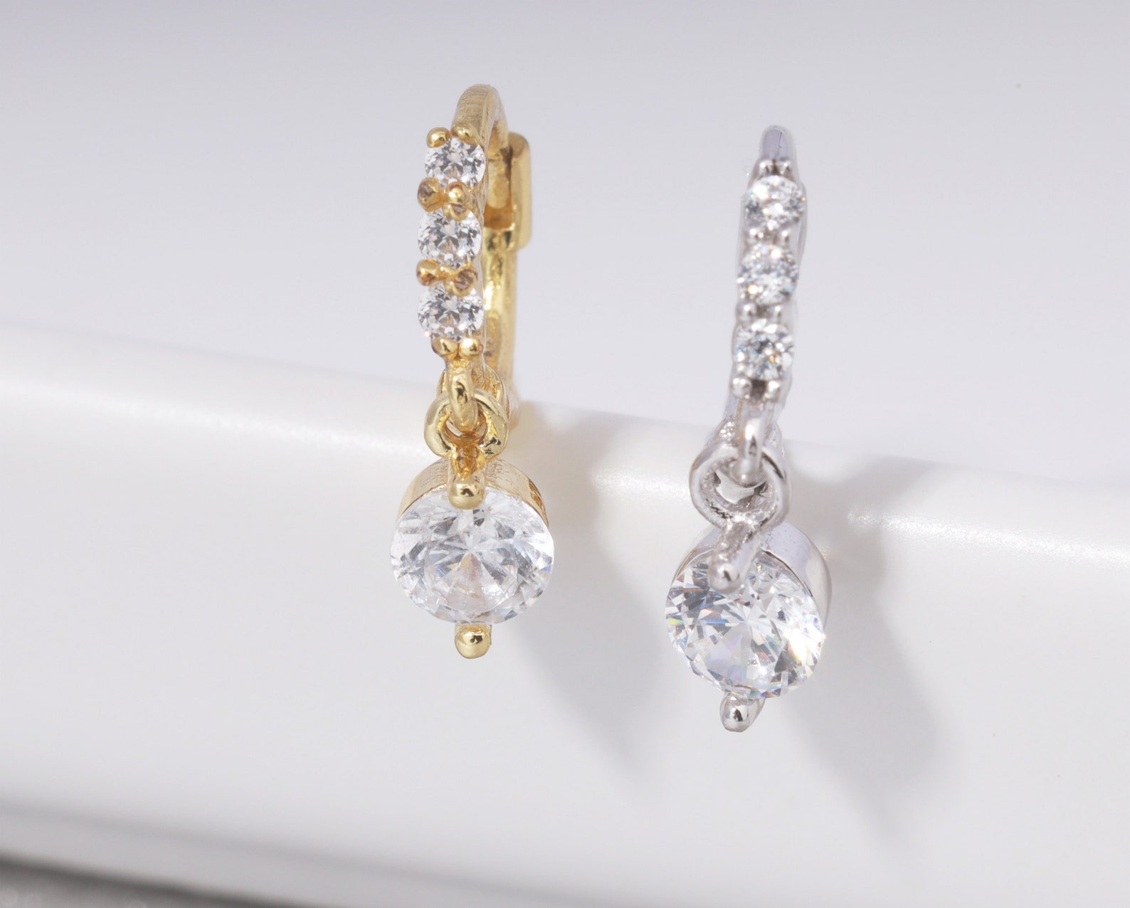 CZ Tragus Hoop Small Cartilage Hoops Sliver Helix Piercing - Etsy