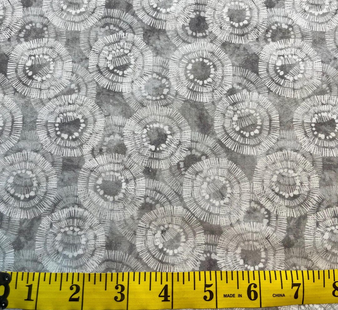Circle Burst Gray Cotton Fabric, 108" Wide Backing, Wilmington Prints ...