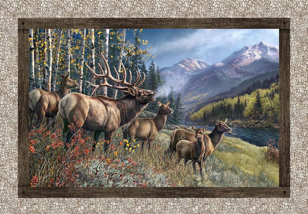 Elk Panel Taupe Multi 30x43", Timber Trail Naturescapes by James A ...