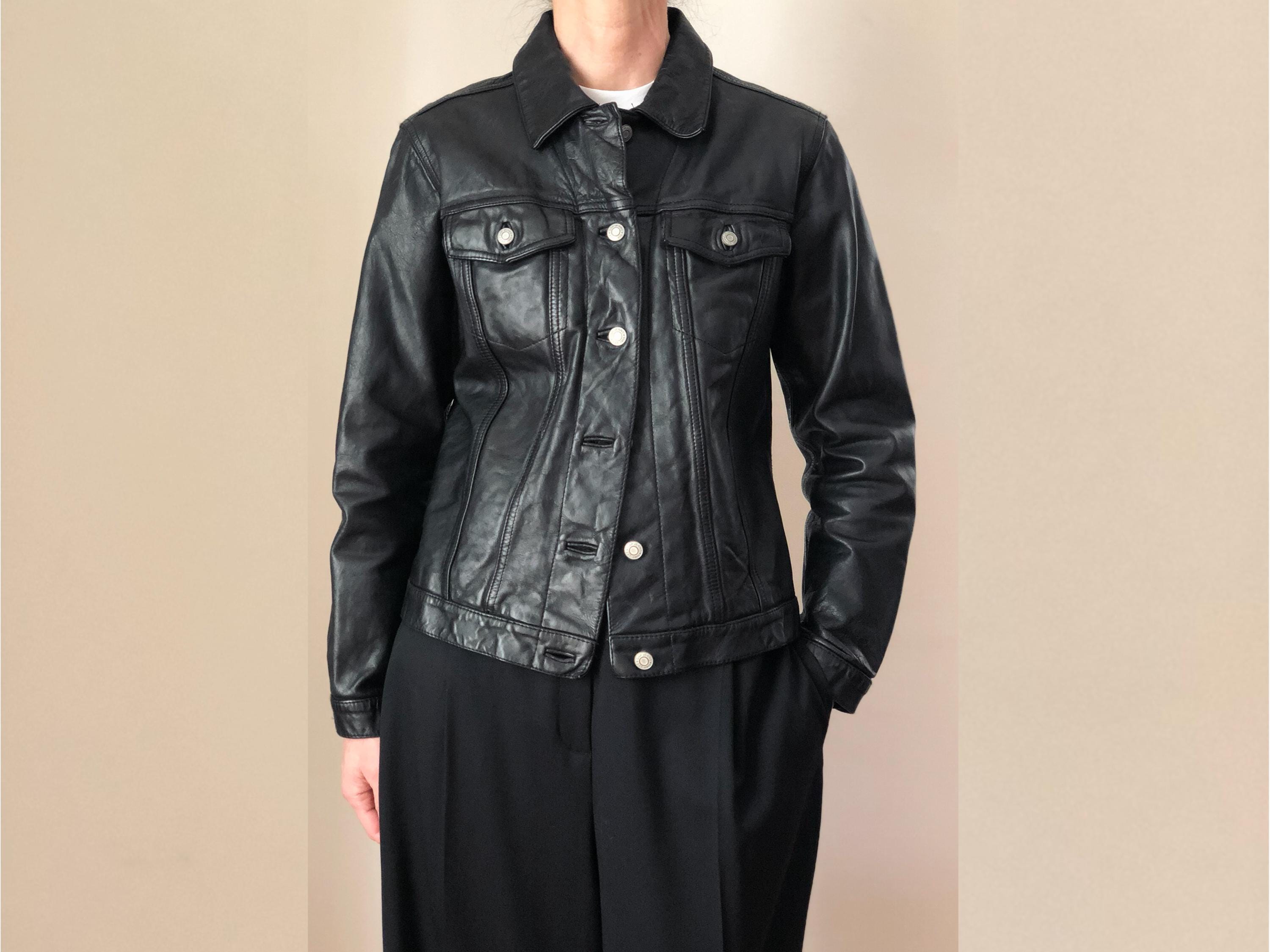 Gap Leather Jacket - Etsy Gap Leather Jacket - Etsy