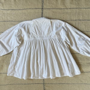 Antique White Cotton Pintuck Smock Pleated Sailor Collar Blouse XS S - Etsy