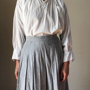 Antique White Cotton Pintuck Smock Pleated Sailor Collar Blouse XS S - Etsy