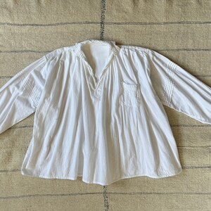Antique White Cotton Pintuck Smock Pleated Sailor Collar Blouse XS S - Etsy
