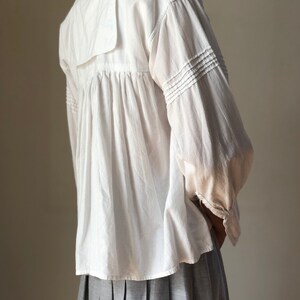 Antique White Cotton Pintuck Smock Pleated Sailor Collar Blouse XS S - Etsy