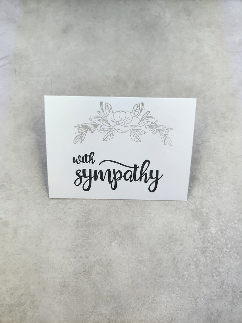 Sympathy Card - Silver Flower - Etsy