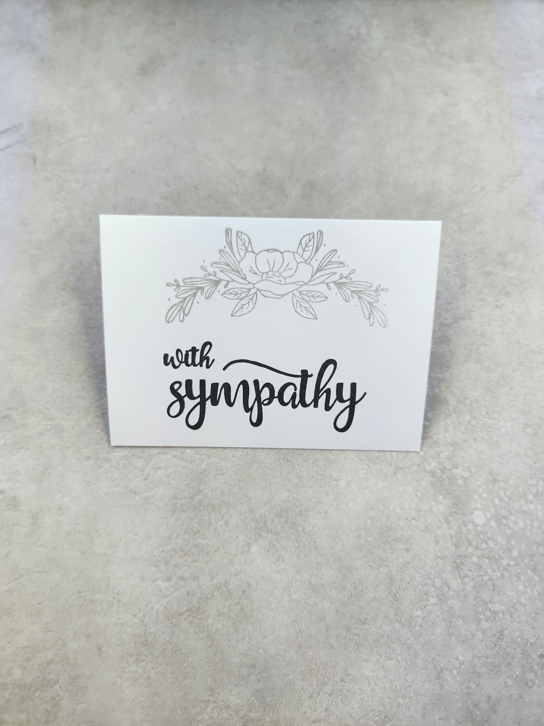 Sympathy Card - Silver Flower - Etsy