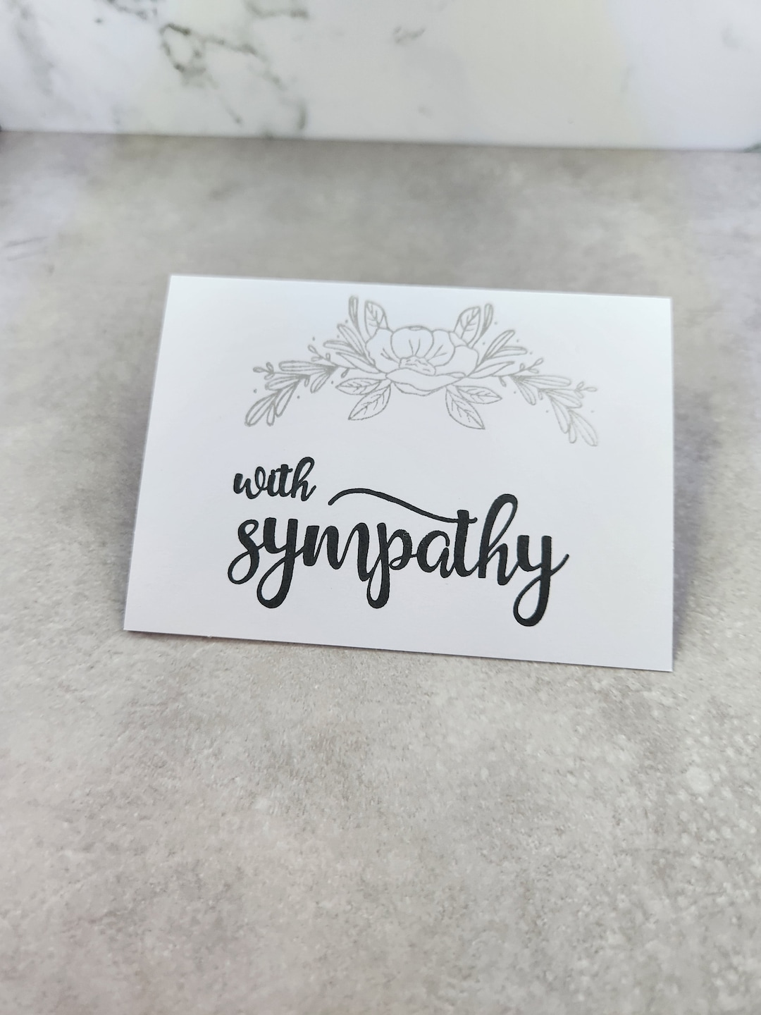 Sympathy Card - Silver Flower - Etsy