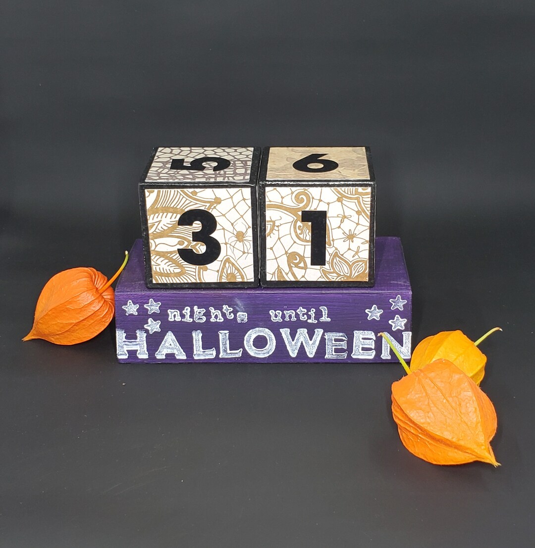 Wooden Halloween Countdown Blocks - Large Black - Etsy