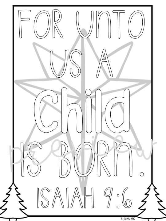 Bible Verse Coloring Sheets for Christmas || Sunday School Bible ...