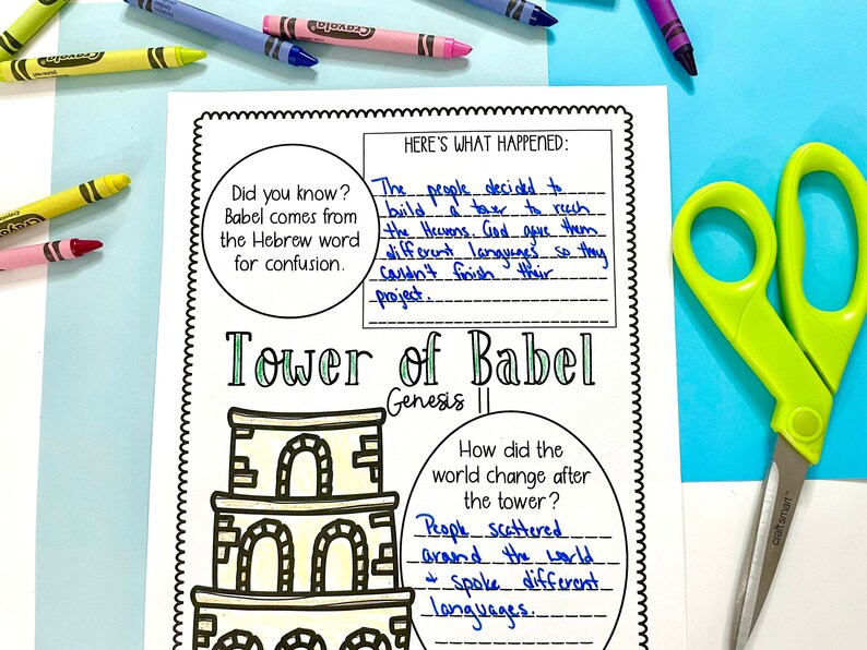 Tower of Babel Interactive Bible Lesson + Printable Activity Sheets ...