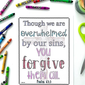 Bible Verse Coloring Sheets About Forgiveness for Sunday School or ...