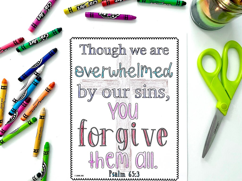 Bible Verse Coloring Sheets About Forgiveness for Sunday School or ...