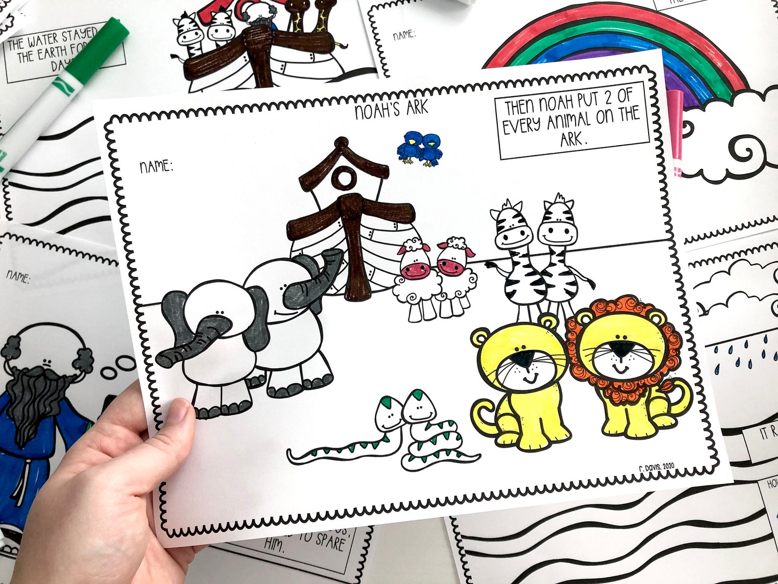 Noah's Ark Coloring Sheets for Sunday School or Homeschool || Bible ...
