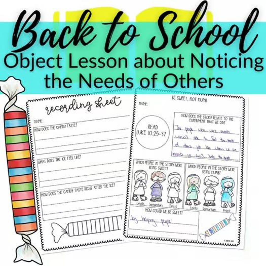 Back to School Object Lesson // Being Kind + Good Samaritan Lesson ...