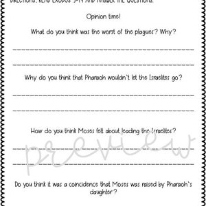 Moses + 10 Plagues in Egypt Printable Activity Sheets for Sunday School ...