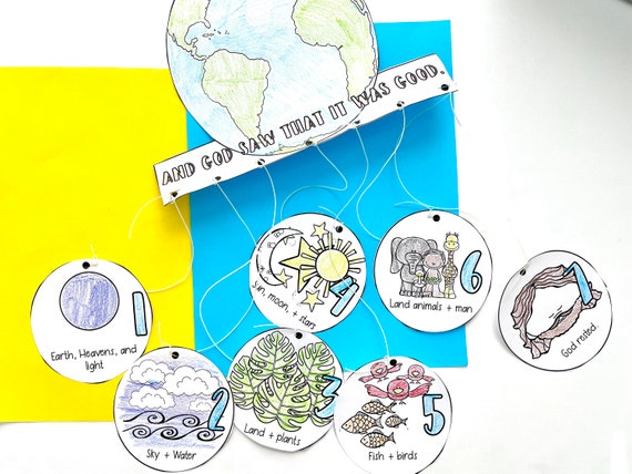 Creation Craft // Printable Bible Craft About Creation for | Etsy