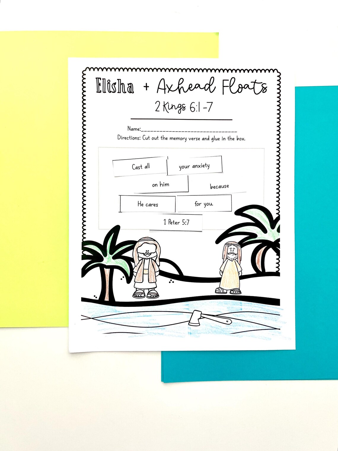 Elisha Axhead Floats Miracle STEAM Bible Lesson With Printables + Craft ...