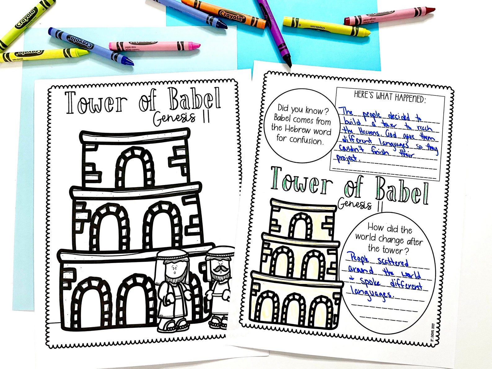 Tower of Babel Interactive Bible Lesson + Printable Activity Sheets ...