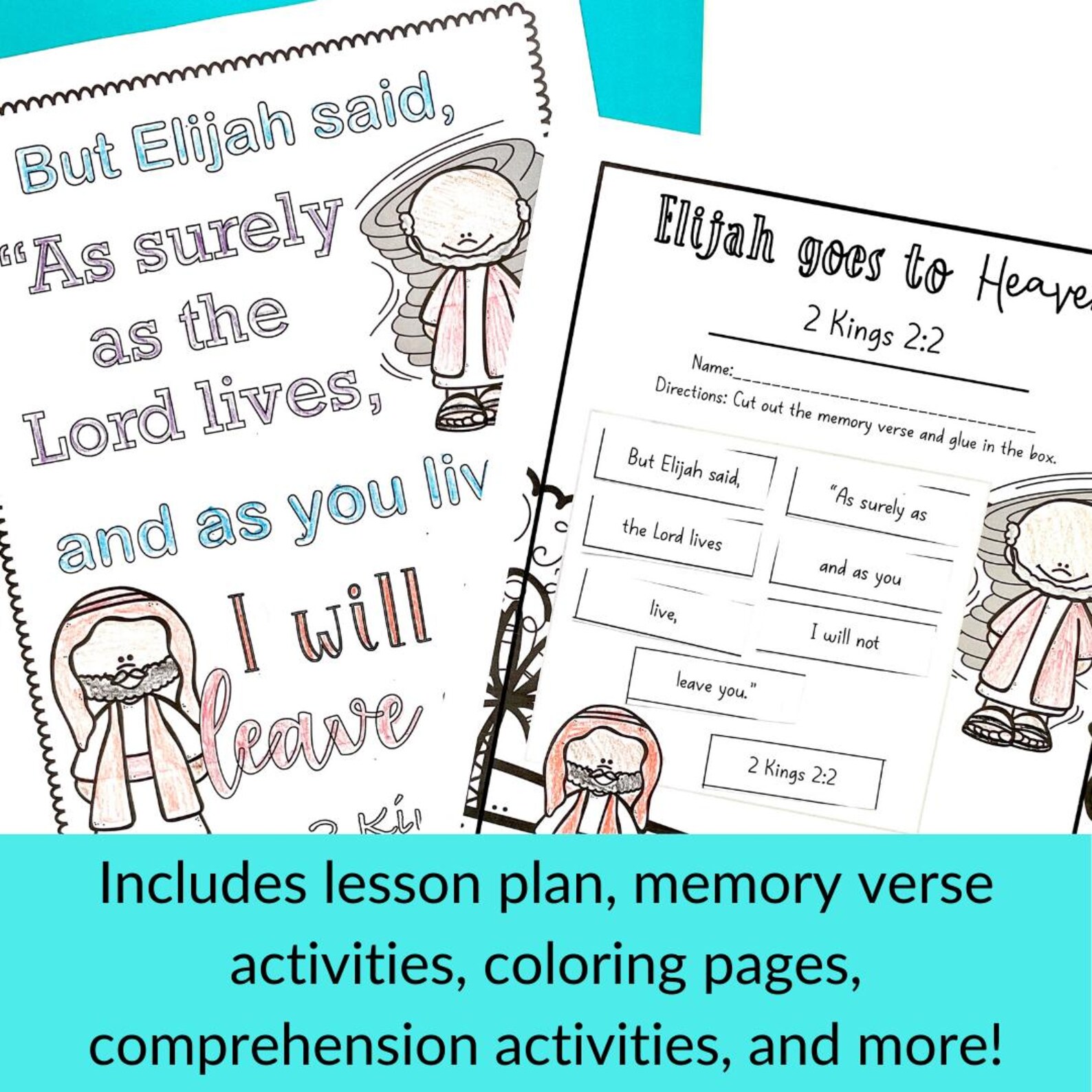 Elijah Ascends to Heaven Bible Lesson With Printables + Craft for ...