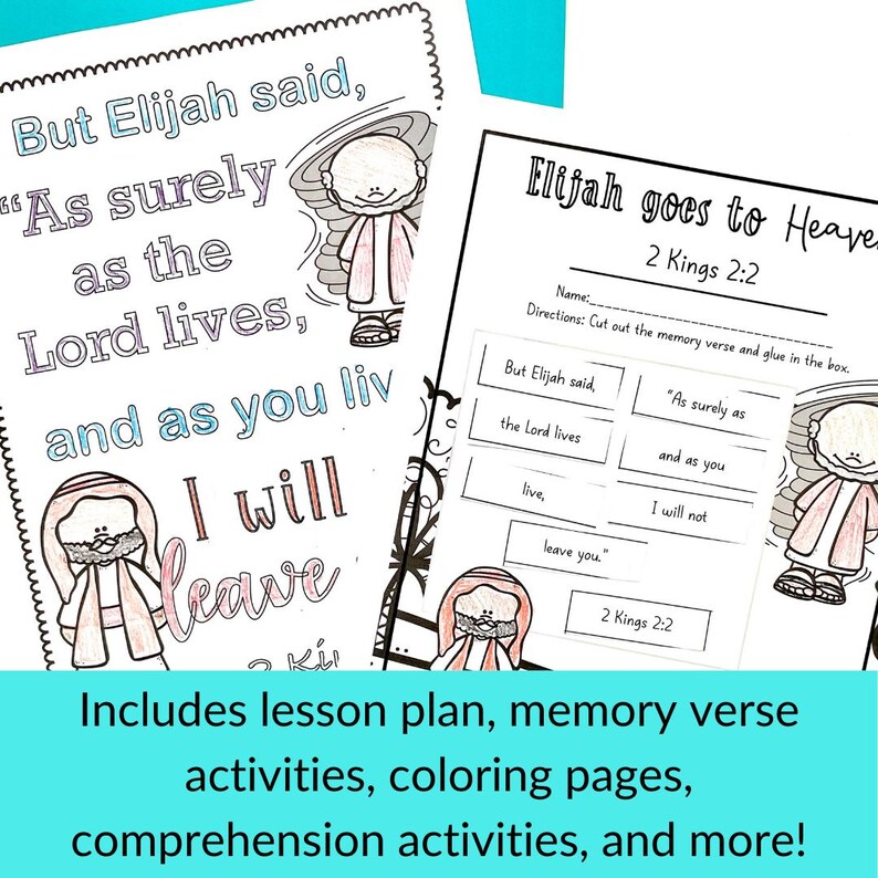 Elijah Ascends to Heaven Bible Lesson With Printables + Craft for ...