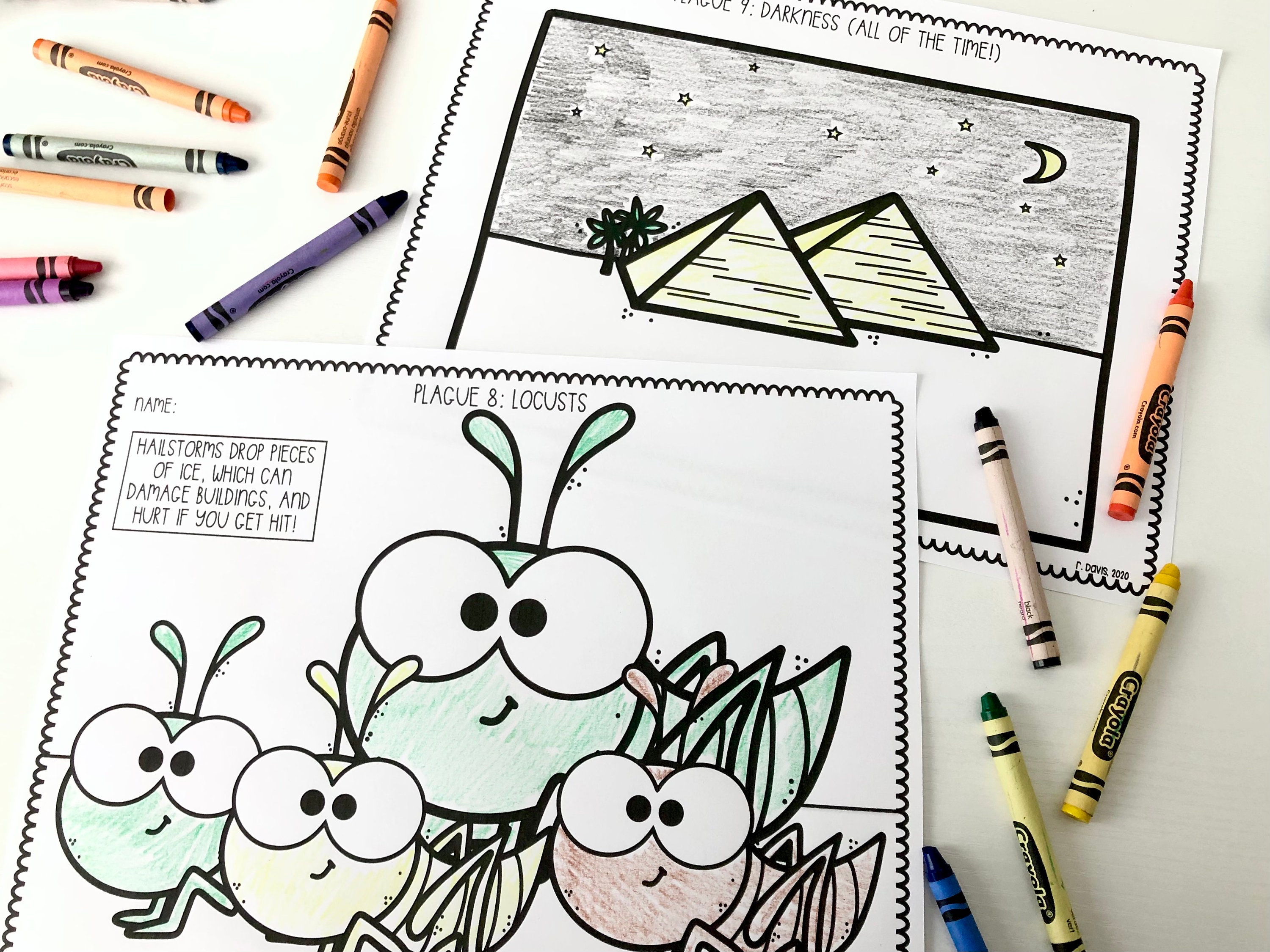 Moses + 10 Plagues in Egypt Coloring Sheets for Sunday School or ...