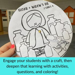 Elisha Widow's Oil Miracle Bible Lesson With Printable Activity Sheets ...