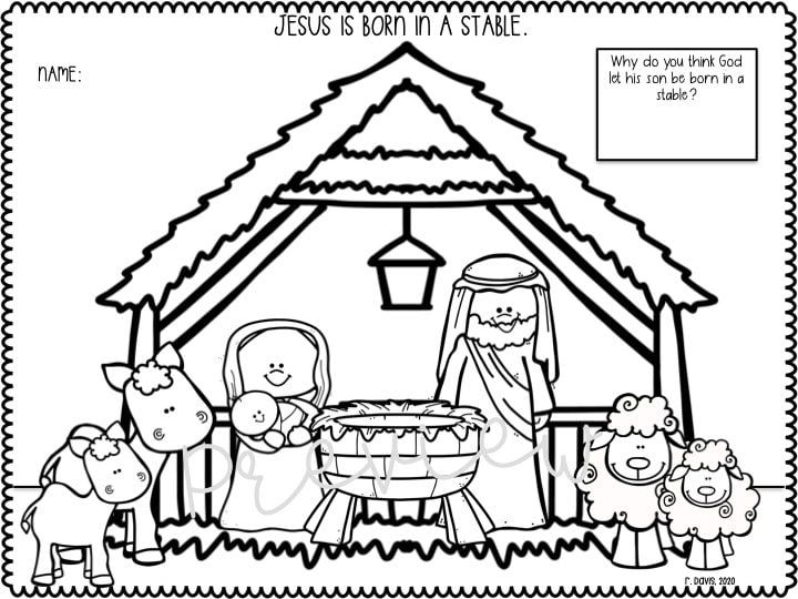 Jesus is Born Christmas Coloring Sheets for Sunday School or Homeschool ...