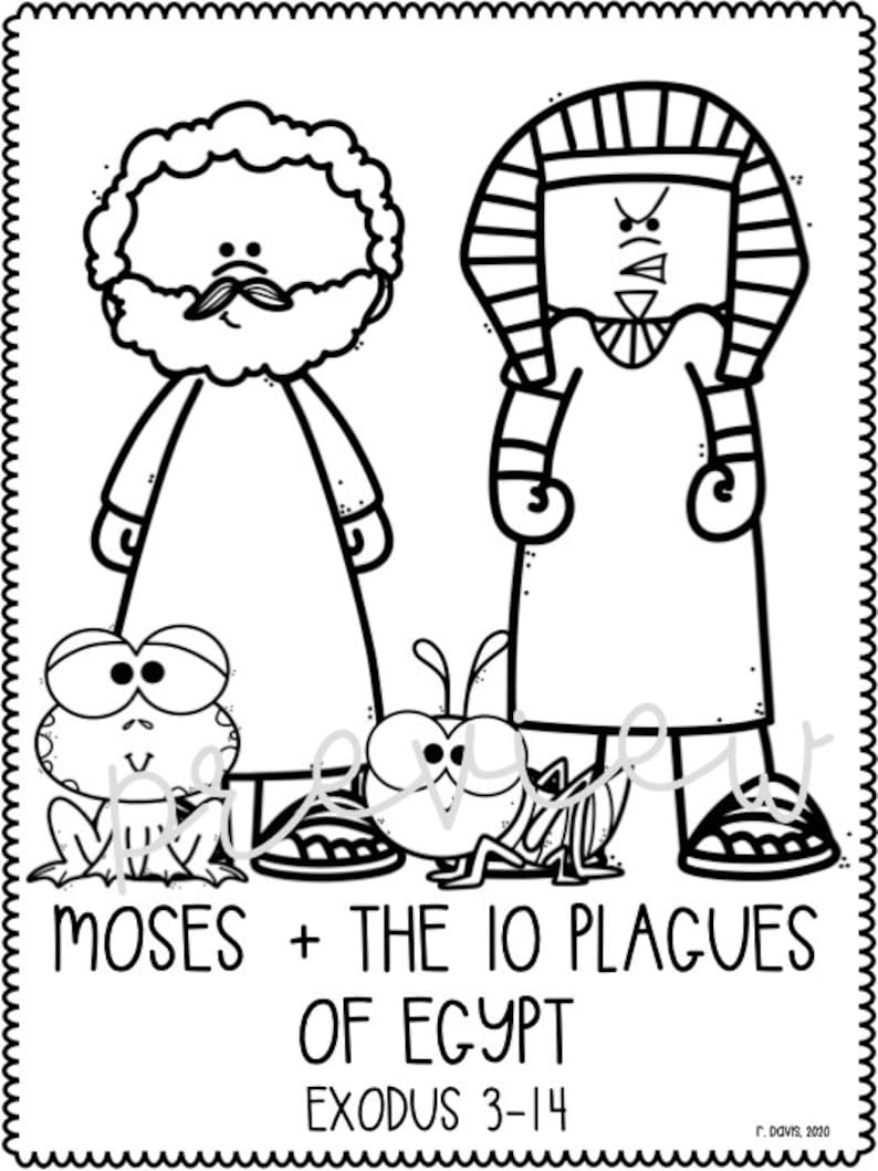 Moses + 10 Plagues in Egypt Printable Activity Sheets for Sunday School ...