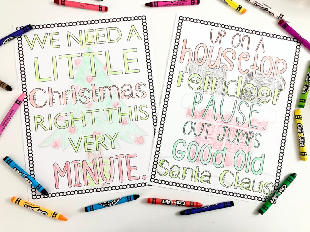 Christmas Song Coloring Sheets for Elementary Music Class || Printable ...