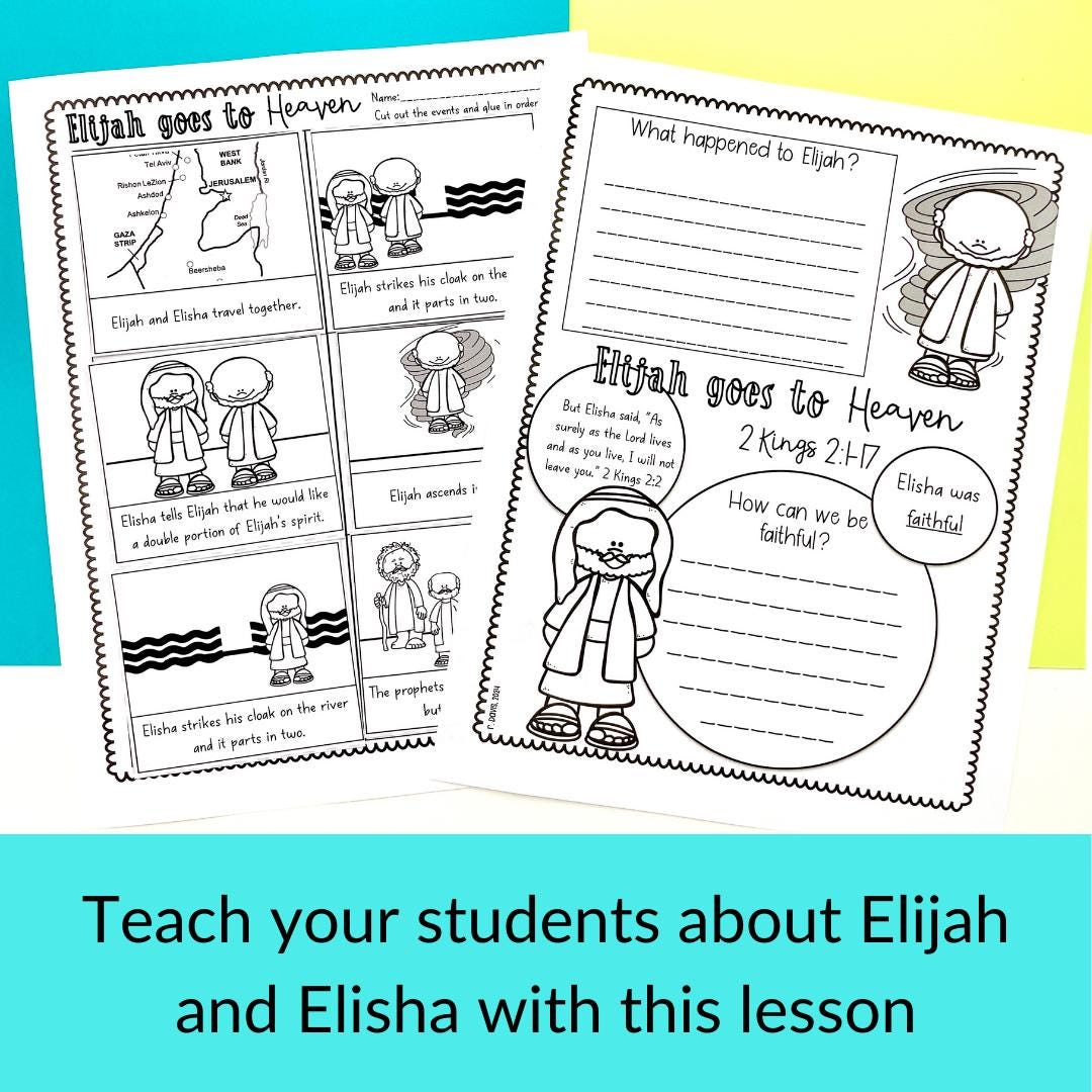 Elijah Ascends to Heaven Bible Lesson With Printables + Craft for ...