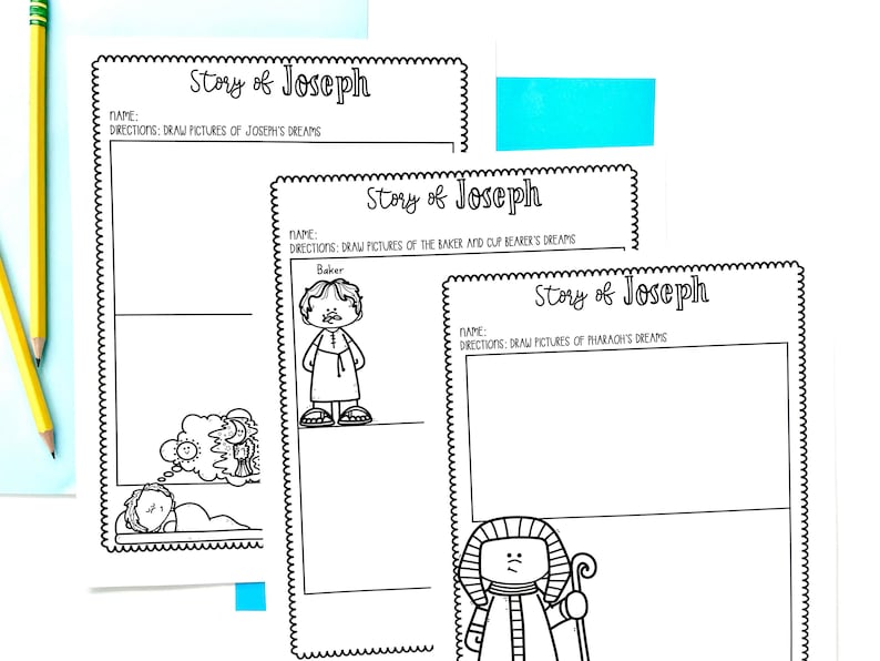 Joseph Printable Activity Sheets + Craft for Sunday School or Bible ...