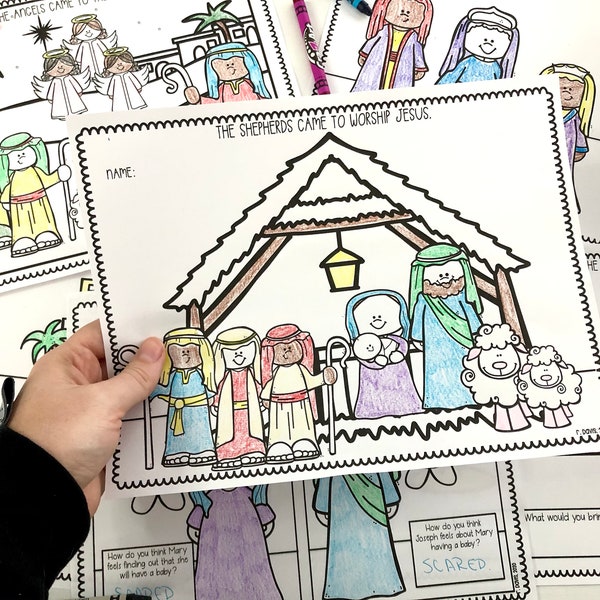 Jesus is Born Coloring - Etsy