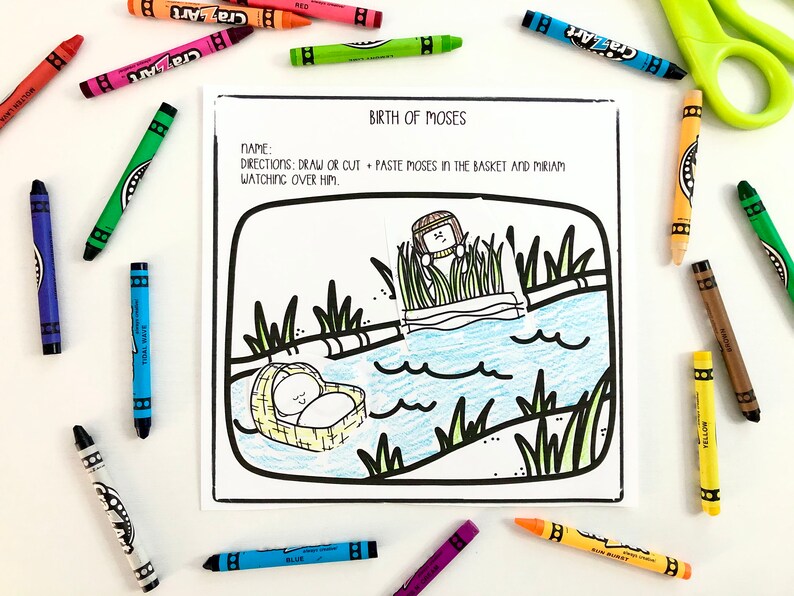 Birth of Moses Printable Activity Sheets for Sunday School || Bible ...