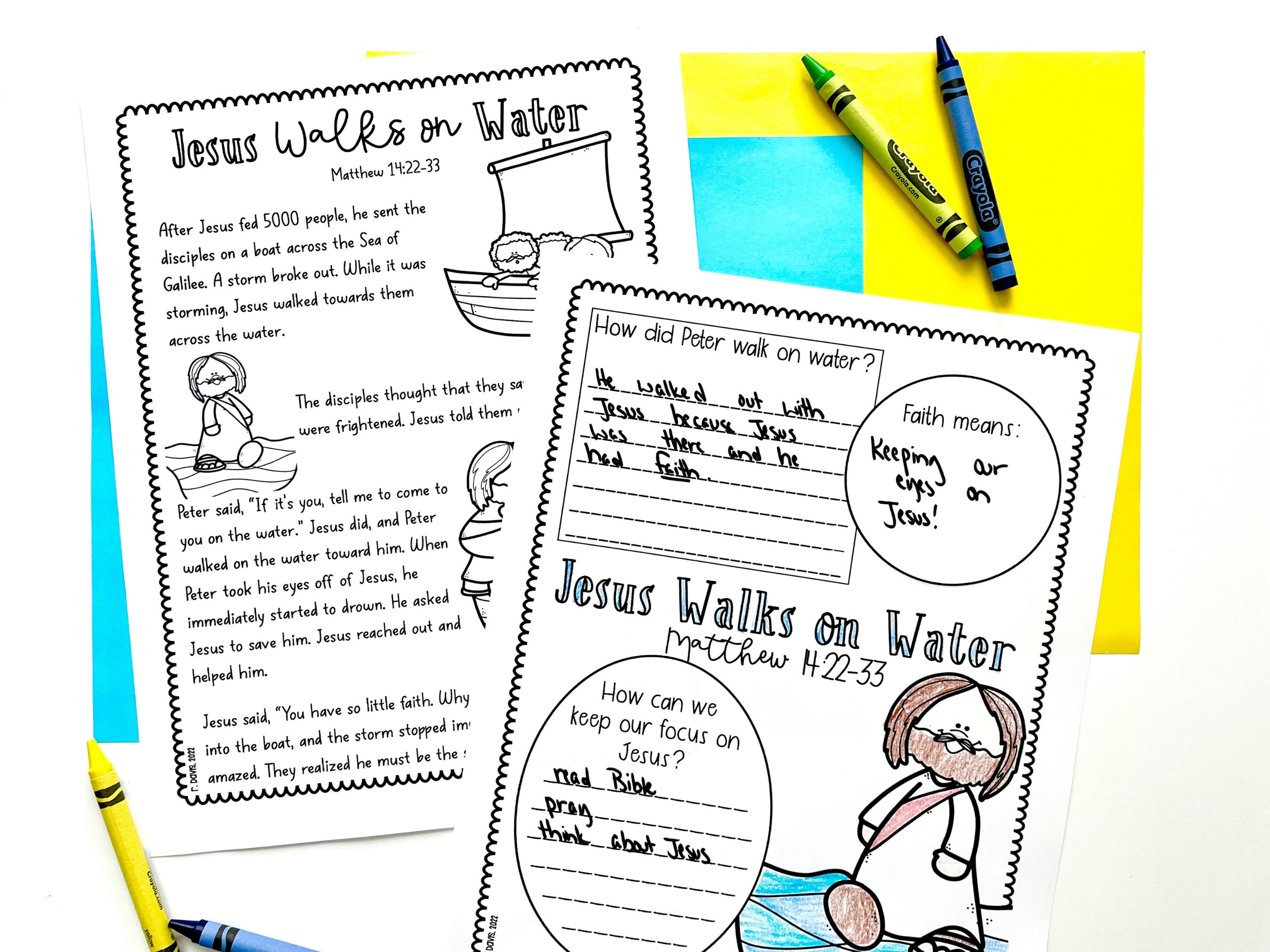 Jesus Walks on Water Object Lesson With Printable Activity Sheets Craft ...