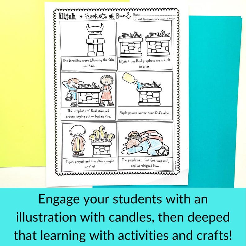 Elijah + the Prophets of Baal Interactive Bible Lesson With Printables ...