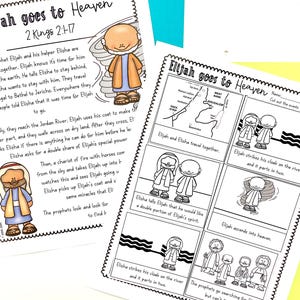 Elijah Ascends to Heaven Bible Lesson With Printables + Craft for ...