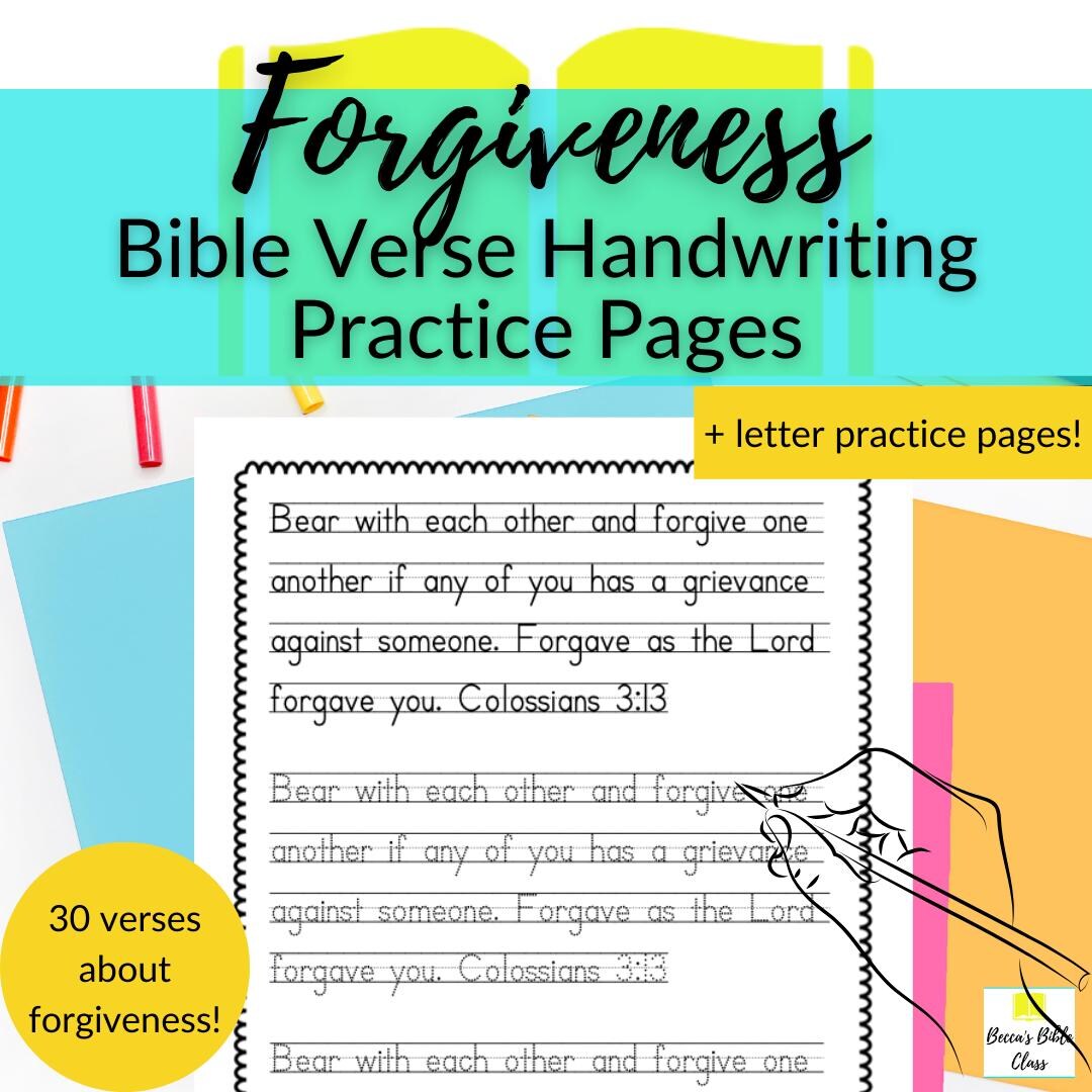 Verses About Forgiveness Bible Based Print Penmanship Handwriting ...