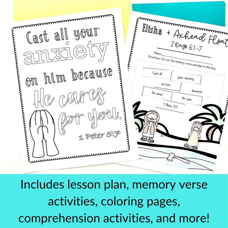Elisha Axhead Floats Miracle STEAM Bible Lesson With Printables + Craft ...