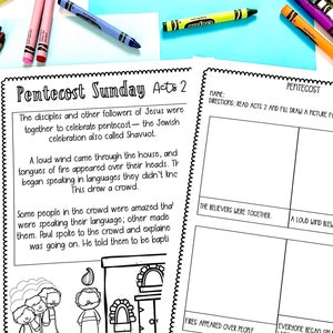Pentecost Printable Activity Sheets + Craft for Sunday School or Bible ...