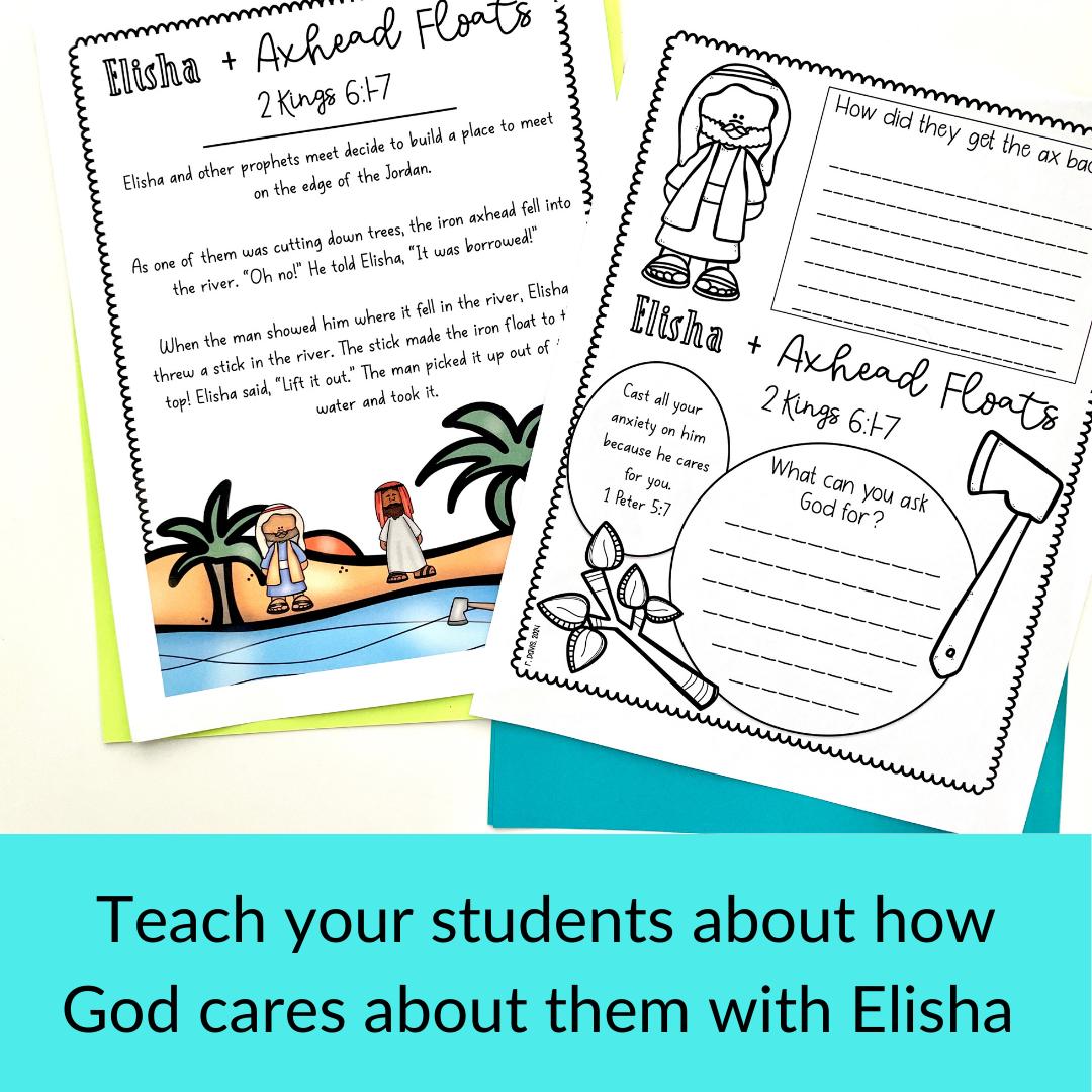 Elisha Axhead Floats Miracle STEAM Bible Lesson With Printables + Craft ...