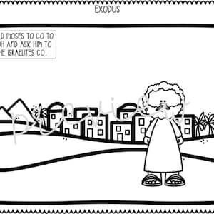 Moses + 10 Plagues in Egypt Coloring Sheets for Sunday School or ...